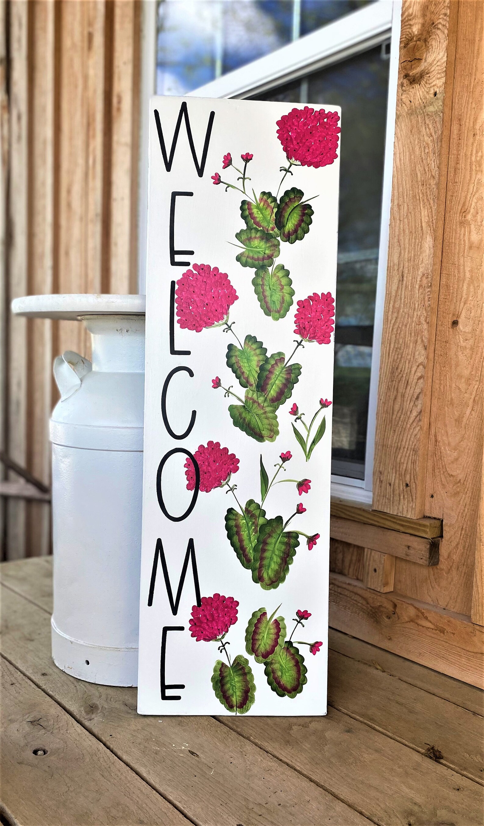Welcome Porch Sign. Summer Porch Sign. Geranium Porch Sign. - Etsy