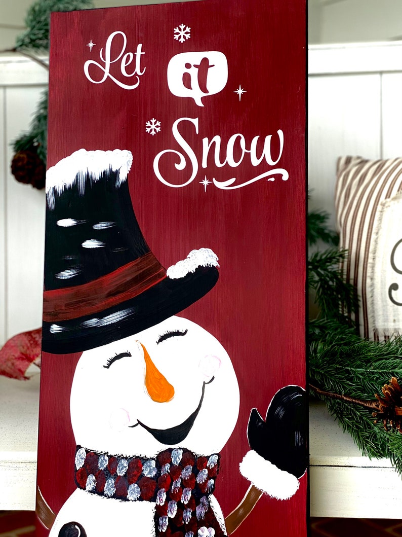 CUTE Snowman Porch Sign. Winter Porch Sign. Snowman Sign. - Etsy