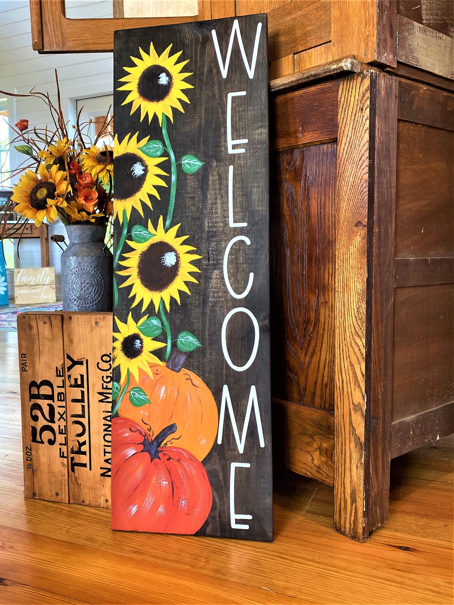 Porch Sign. Welcome Porch Sign. Sunflower Porch Sign. Fall - Etsy