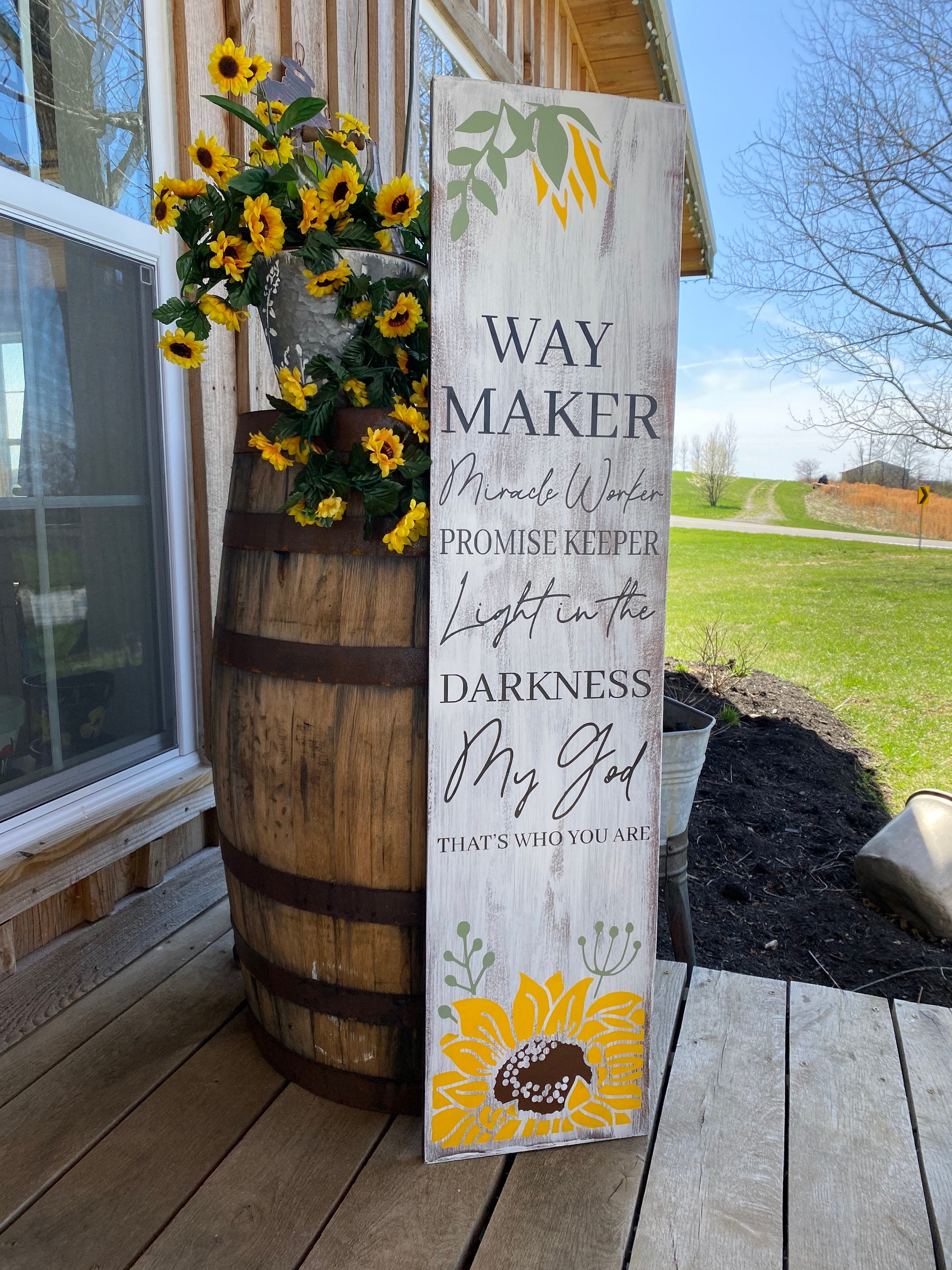 Way Maker Sunflower Sign. Wood Sign. Praise Song. Christian - Etsy