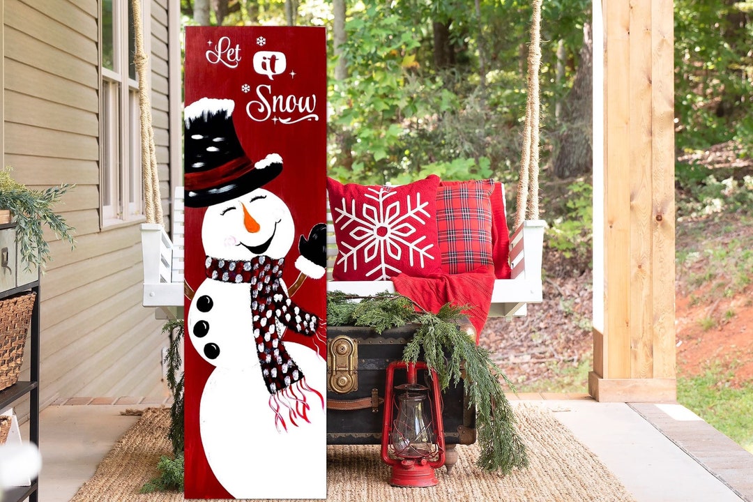 CUTE Snowman Porch Sign. Winter Porch Sign. Snowman Sign. Christmas ...