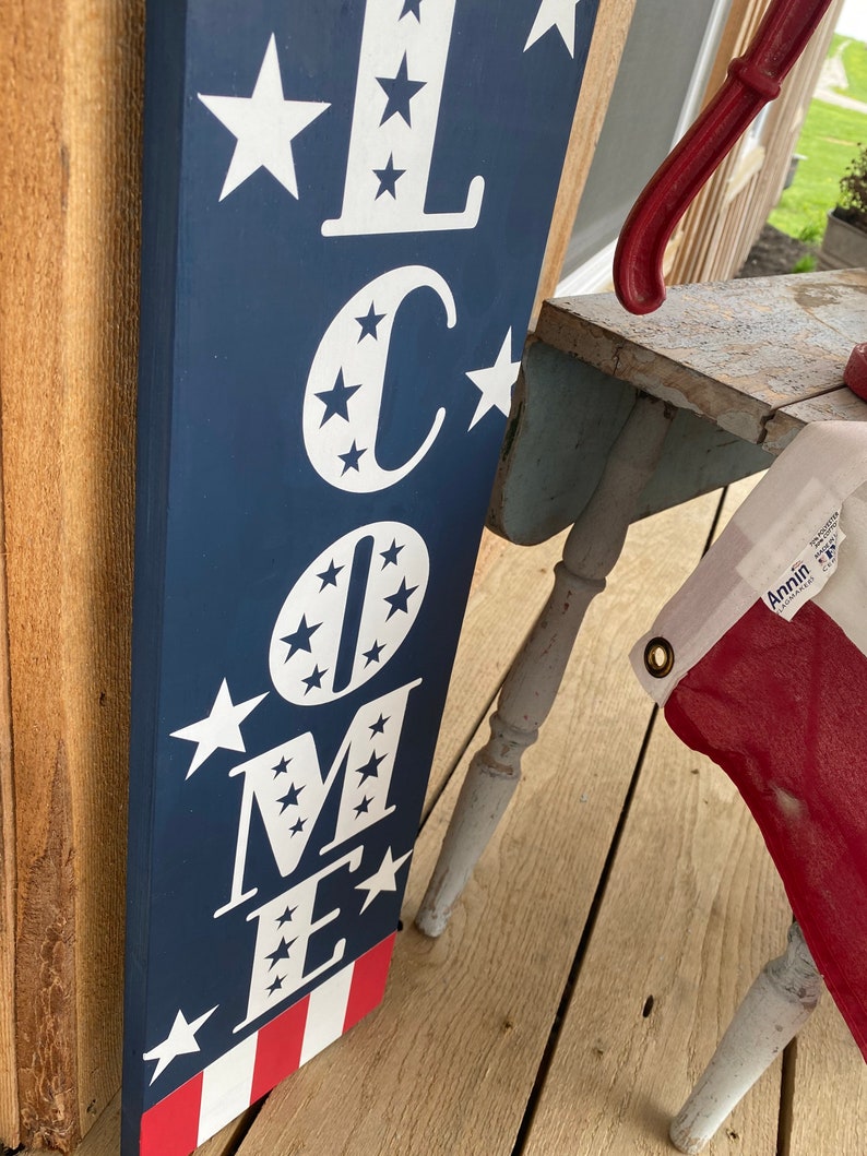 4th of July Welcome Sign. Independence Day Decor. Nostalgic - Etsy
