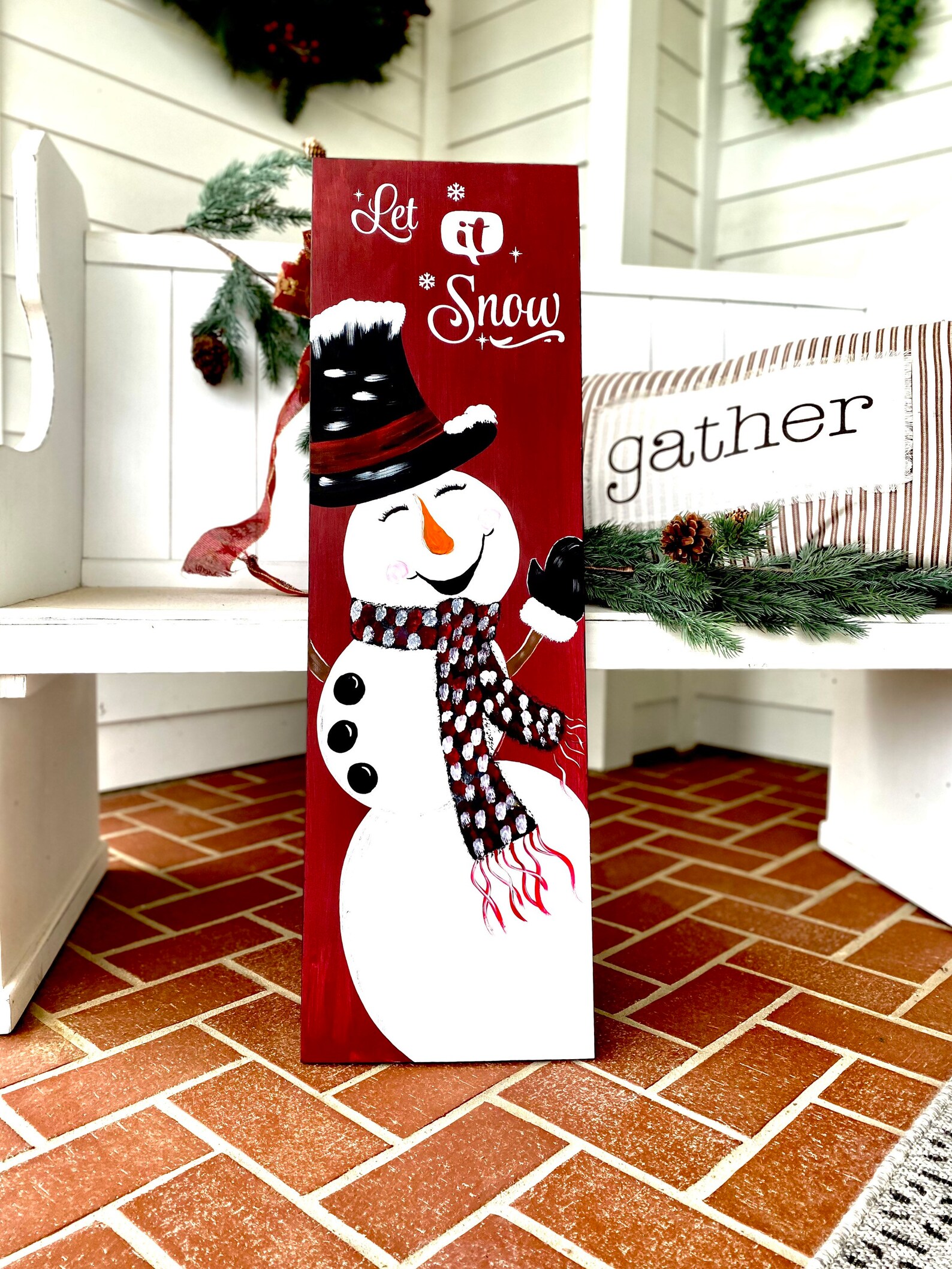 CUTE Snowman Porch Sign. Winter Porch Sign. Snowman Sign. - Etsy