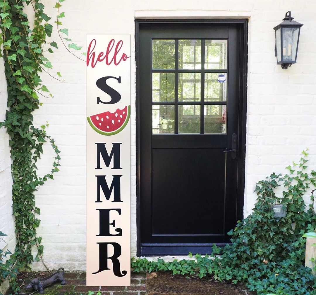 Tall Vertical Porch Sign. Hello Summer Porch Sign. Hello Summer Sign ...