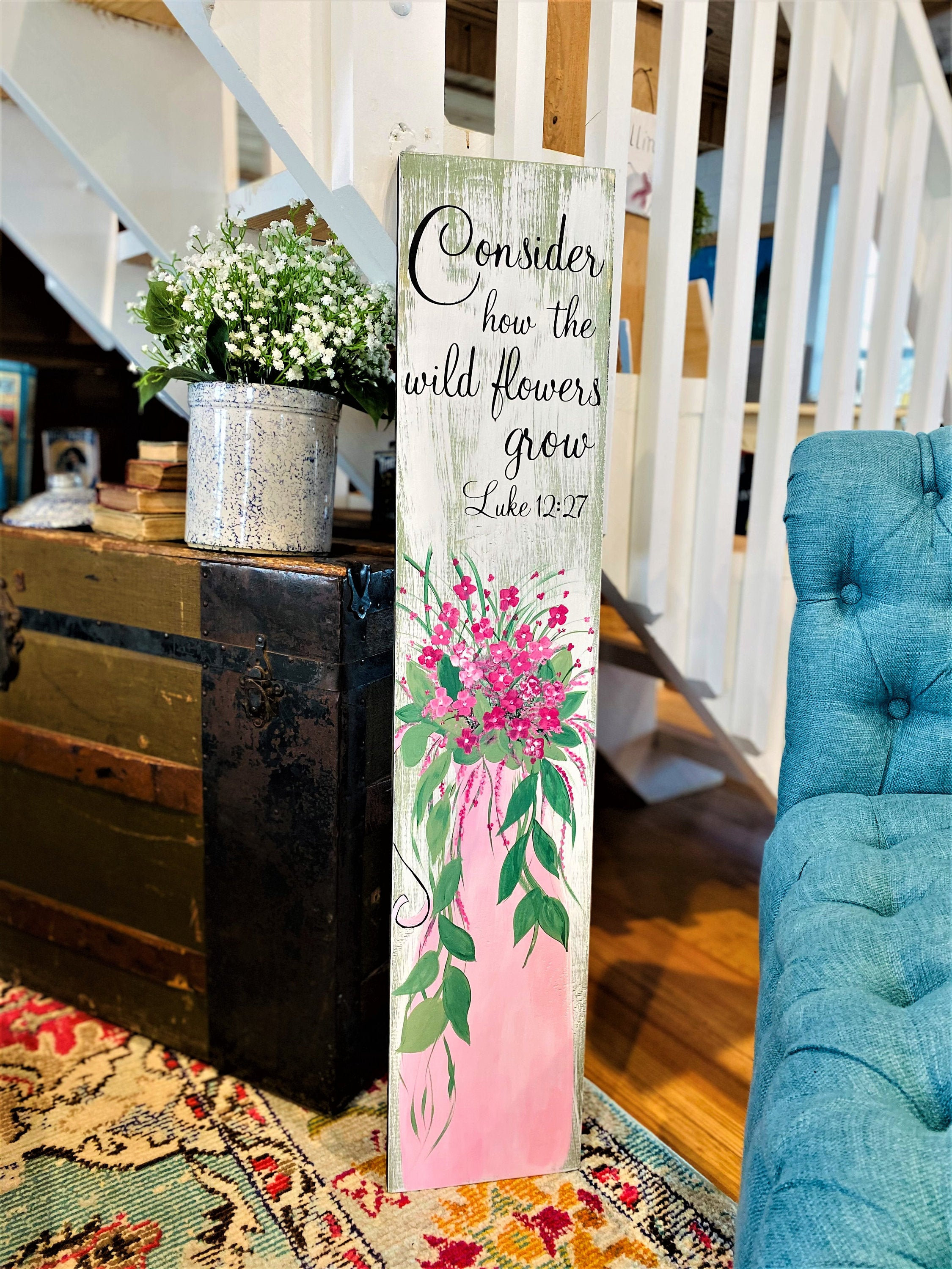 Porch Sign With Flowers. Porch Decor. Flower Sign. Sign With | Etsy