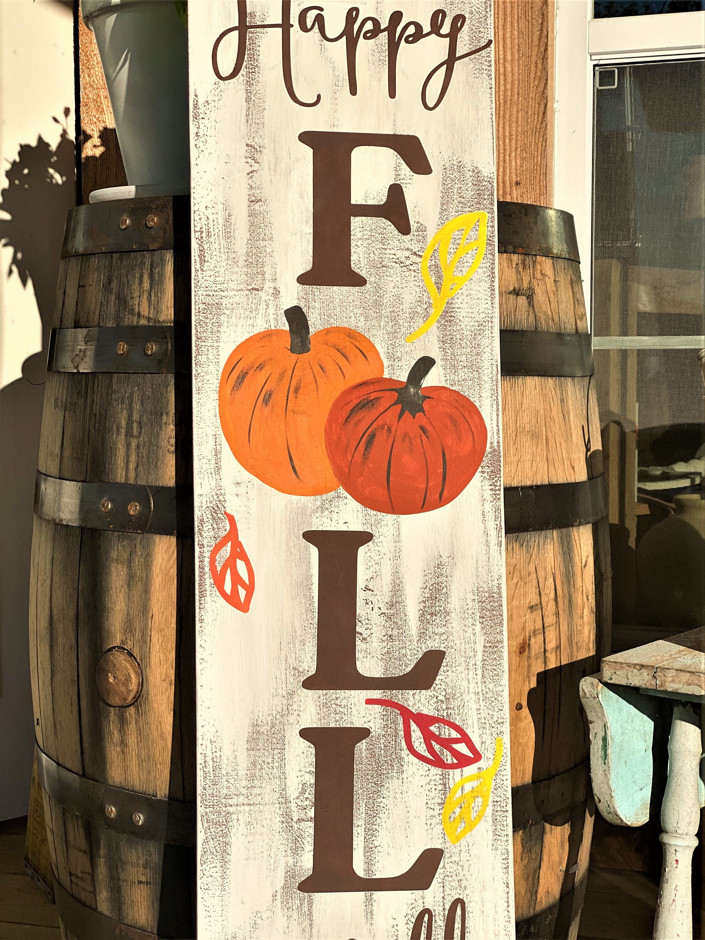 Fall Porch Sign. Happy Fall Porch Sign. Halloween Fall | Etsy
