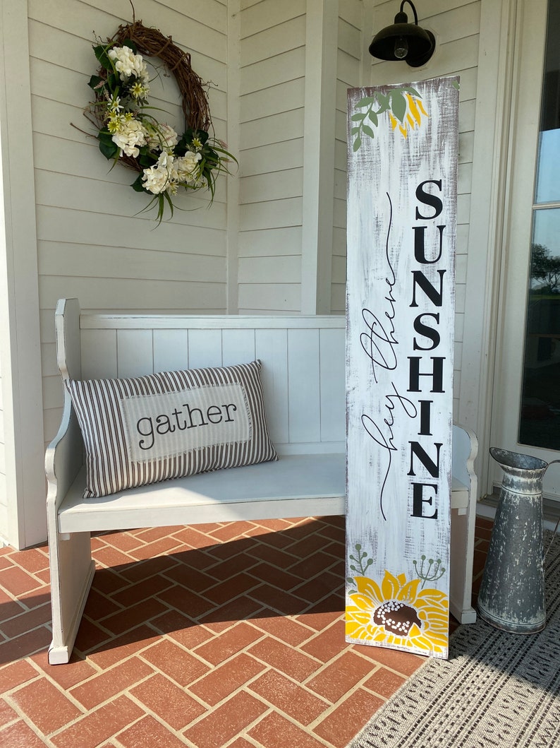 Hey There Sunshine Porch Sign. Sunflower Welcome Sign. Gifts - Etsy
