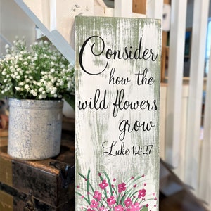 Porch Sign With Flowers. Porch Decor. Flower Sign. Sign With Scripture ...