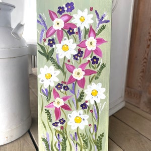 BEAUTIFUL Floral Porch Sign Porch Leaner With Flowers Spring/summer ...