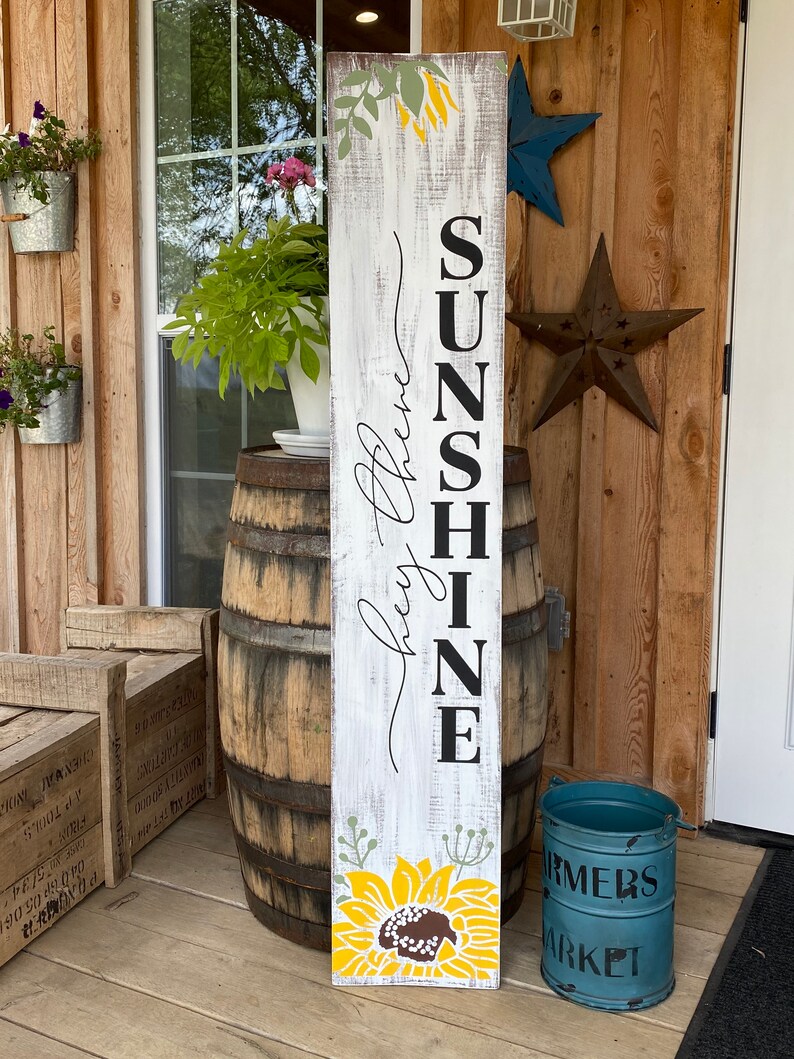Hey There Sunshine Porch Sign. Sunflower Welcome Sign. Gifts - Etsy