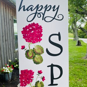Tall Vertical Porch Sign. Happy Spring Porch Sign. Porch Sign With ...