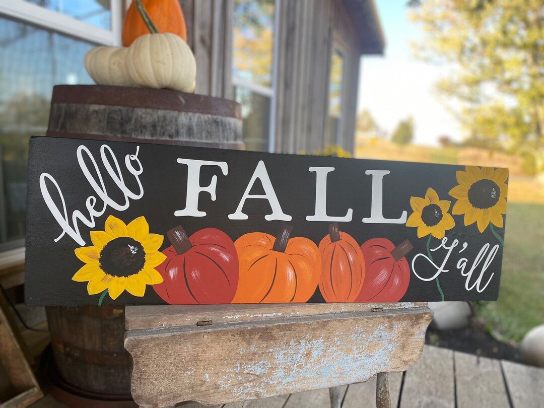 FALL Porch Sign Happy Fall Porch Sign Horizontal Fall Sign - Etsy