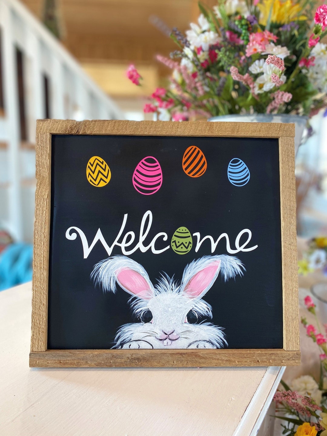 ADORABLE Bunny Easter Decor Easter Bunny Sign Wall Decor Easter Gift - Etsy