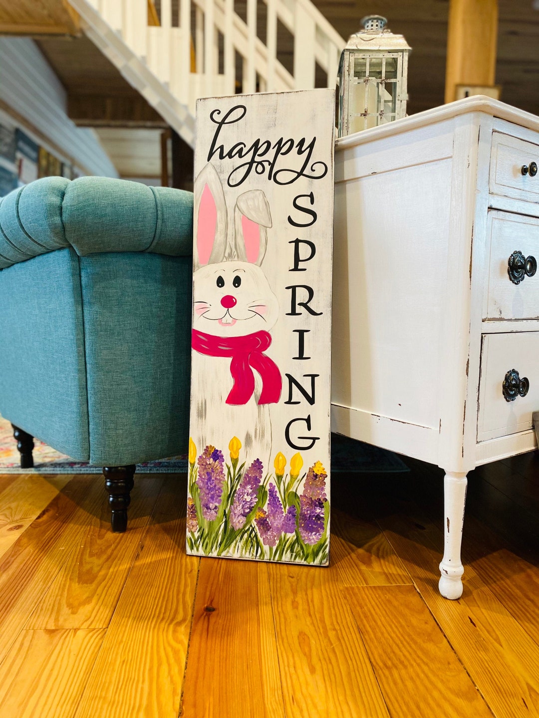 Spring Porch Sign. Bunny Sign. Spring Porch Decor. - Etsy