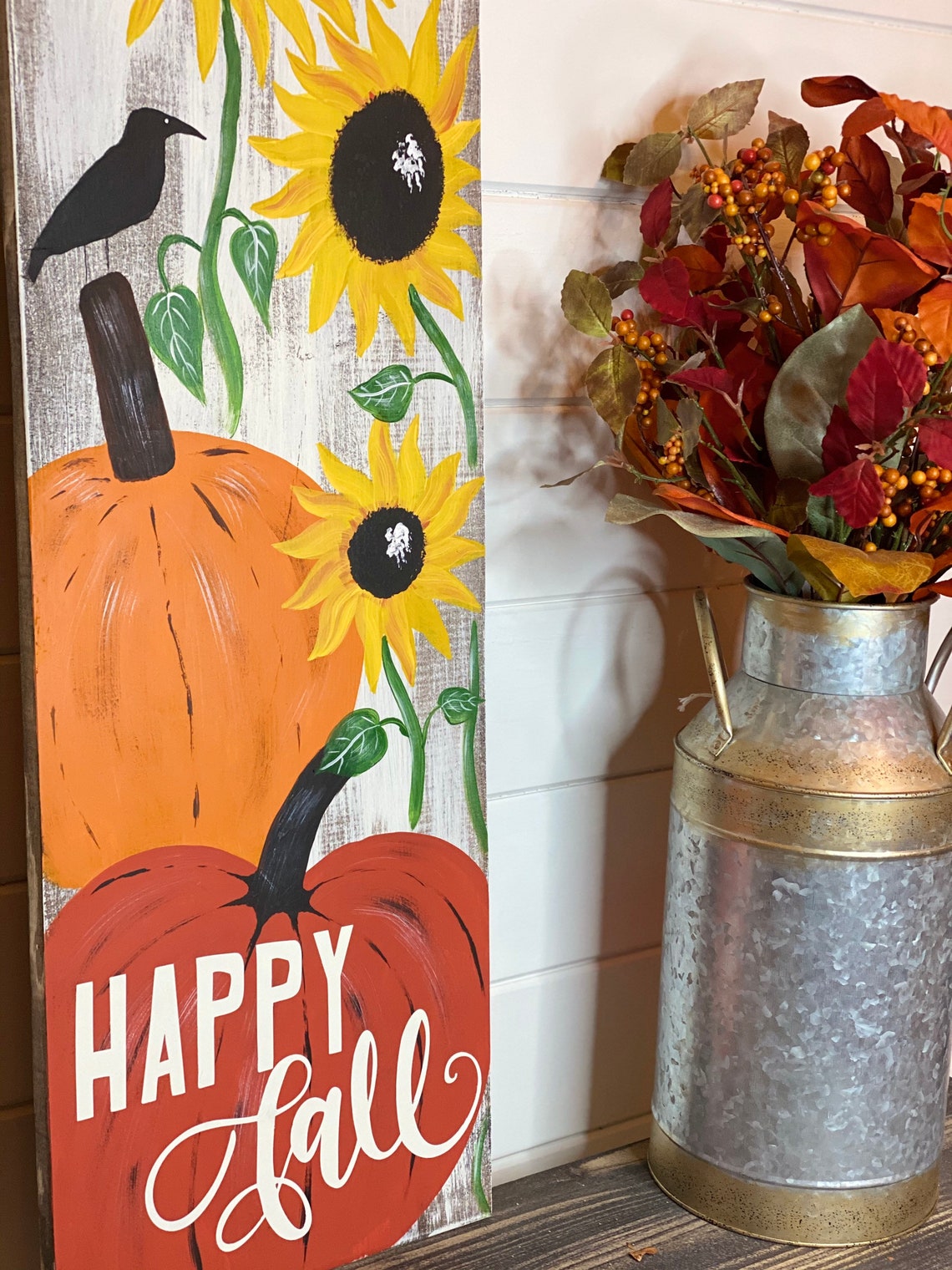 Happy Fall Porch Sign Fall Pumpkin Porch Sign Vertical Wood | Etsy