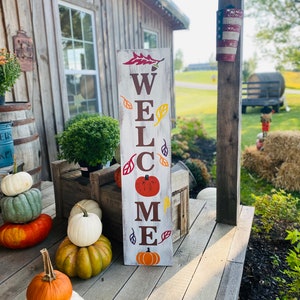 Fall Porch Sign, Welcome Porch Sign, Fall Porch Decor, Fall Pumpkin ...
