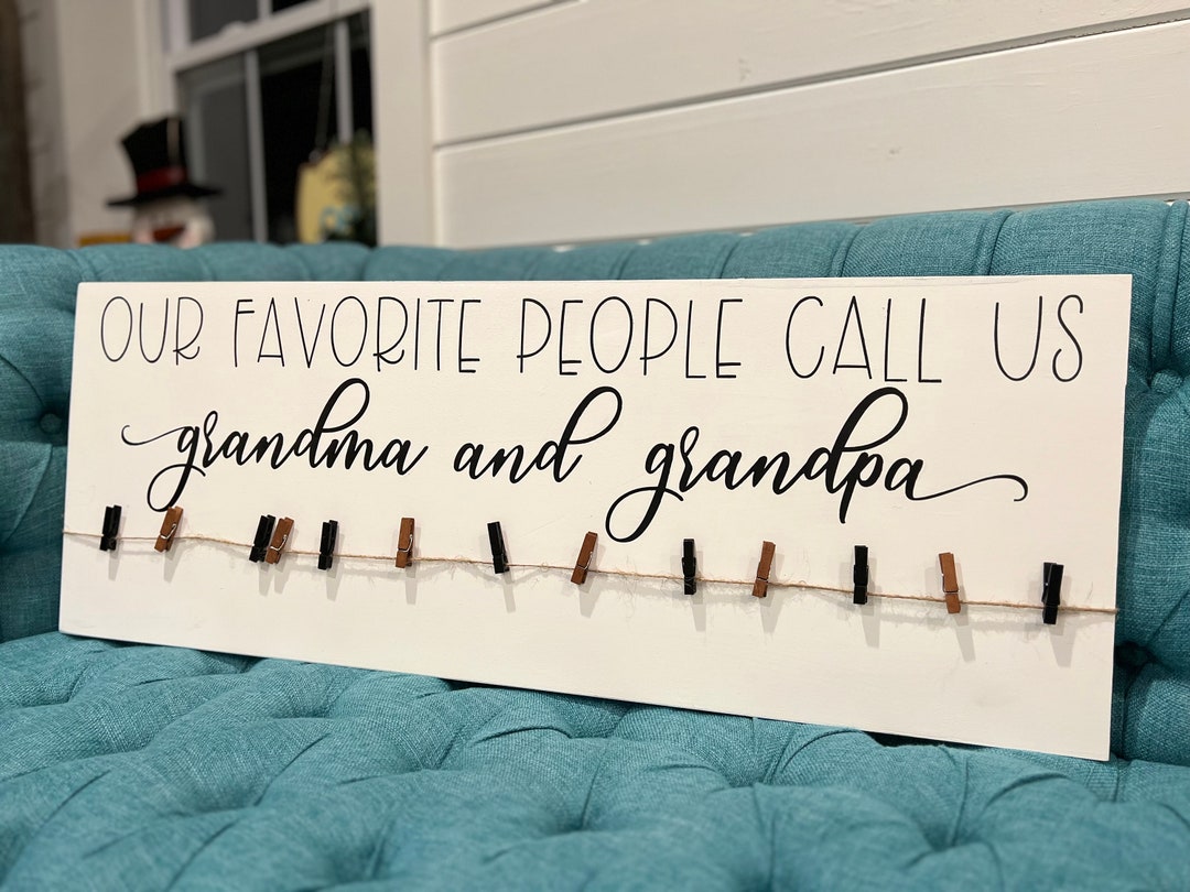 Grandparent Sign, Grandchildren Picture Sign, Family Keepsake Sign ...