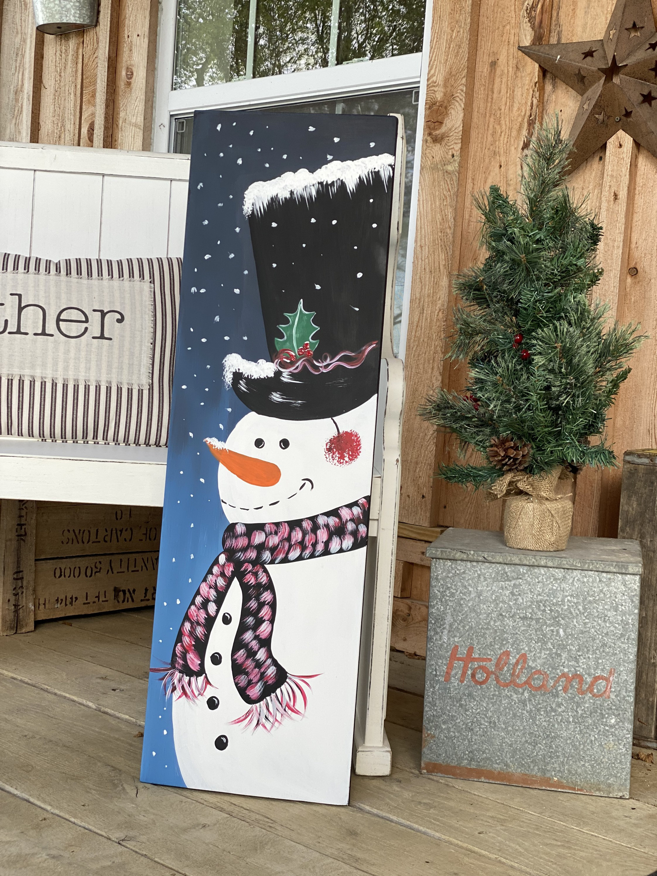 Snowman Porch Sign. Snowman Wood Porch Sign. Winter Porch | Etsy