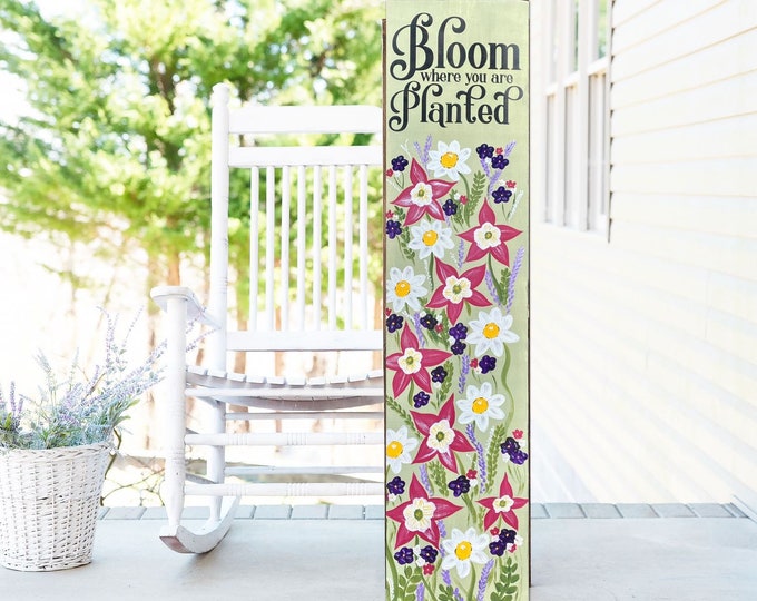 BEAUTIFUL Floral Porch Sign Porch Leaner With Flowers Spring/summer ...