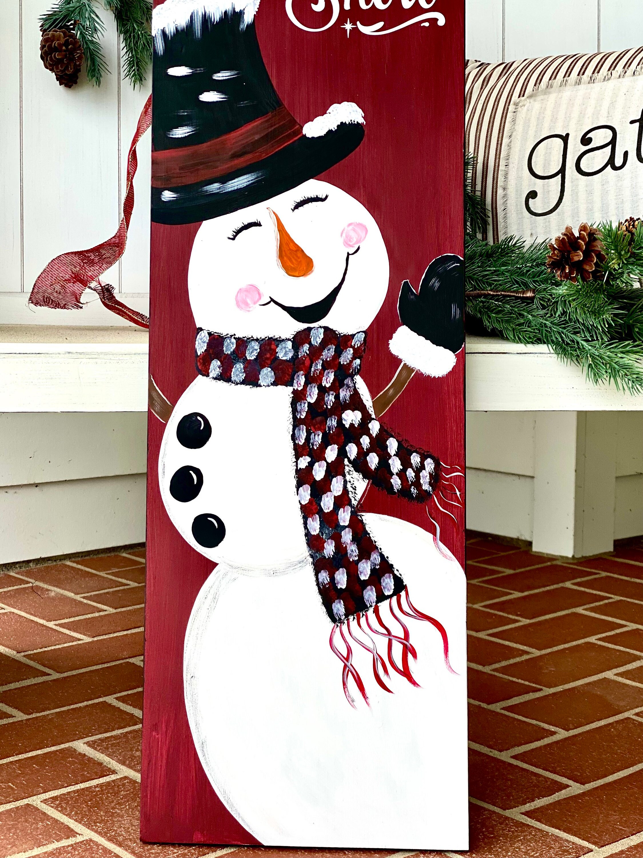 CUTE Snowman Porch Sign. Winter Porch Sign. Snowman Sign. - Etsy Canada