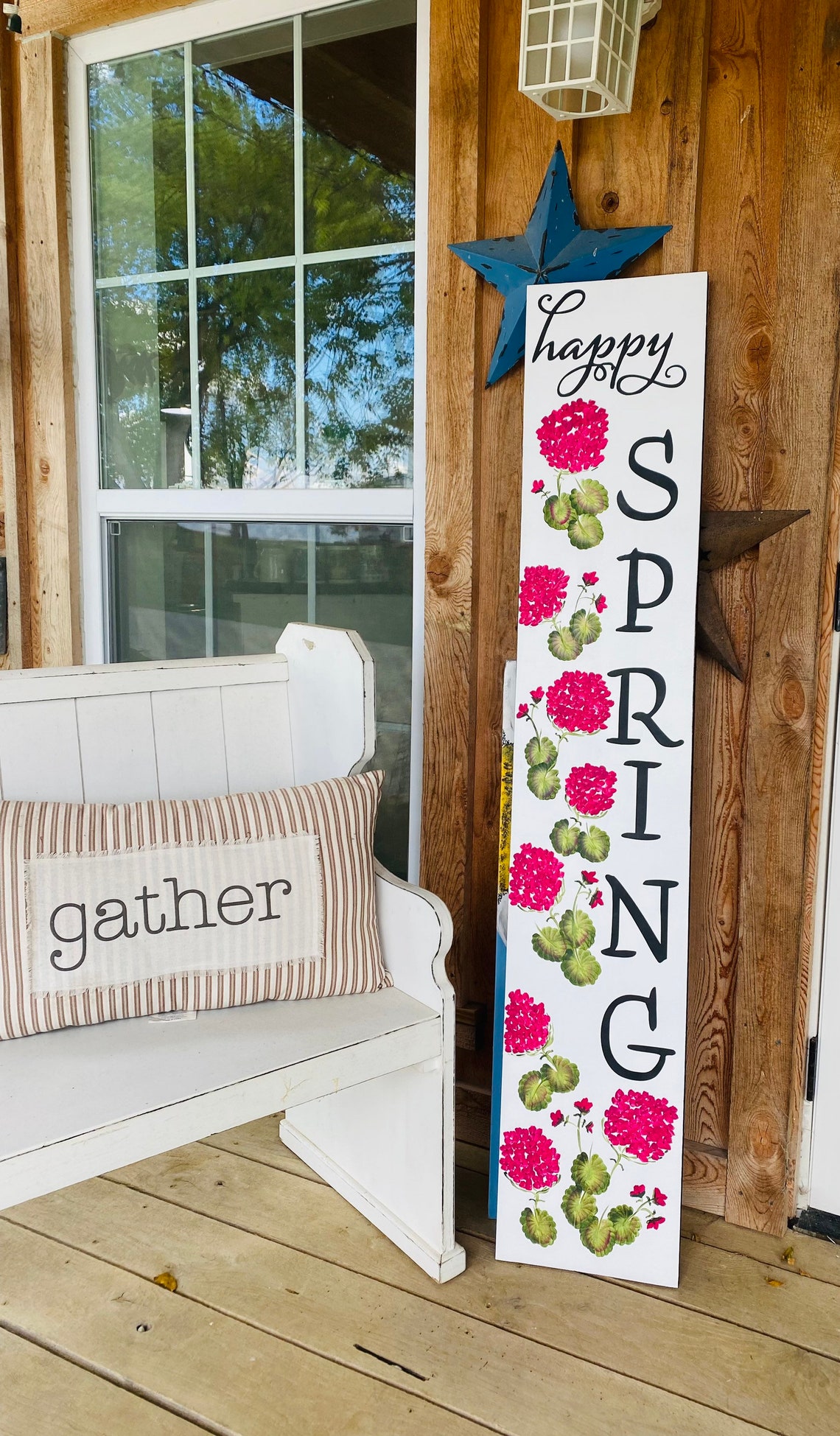 Tall Vertical Porch Sign. Happy Spring Porch Sign. Porch Sign - Etsy