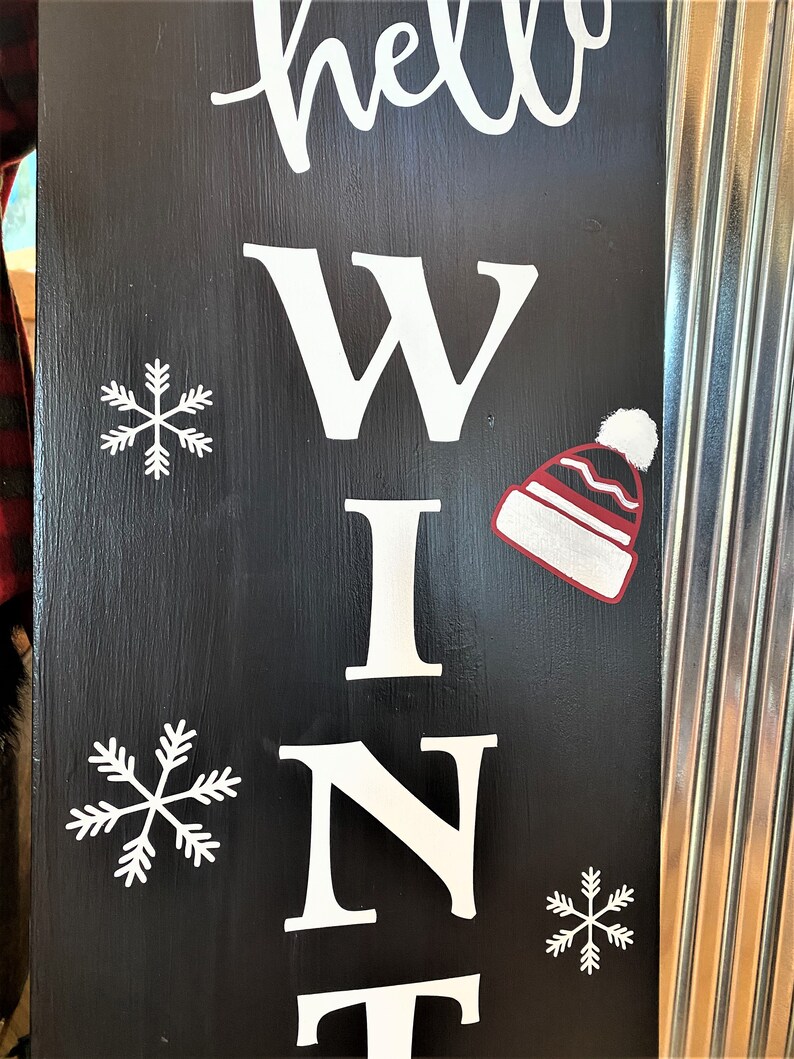 Hello Winter Porch Sign. Winter Porch Sign. Porch Vertical - Etsy