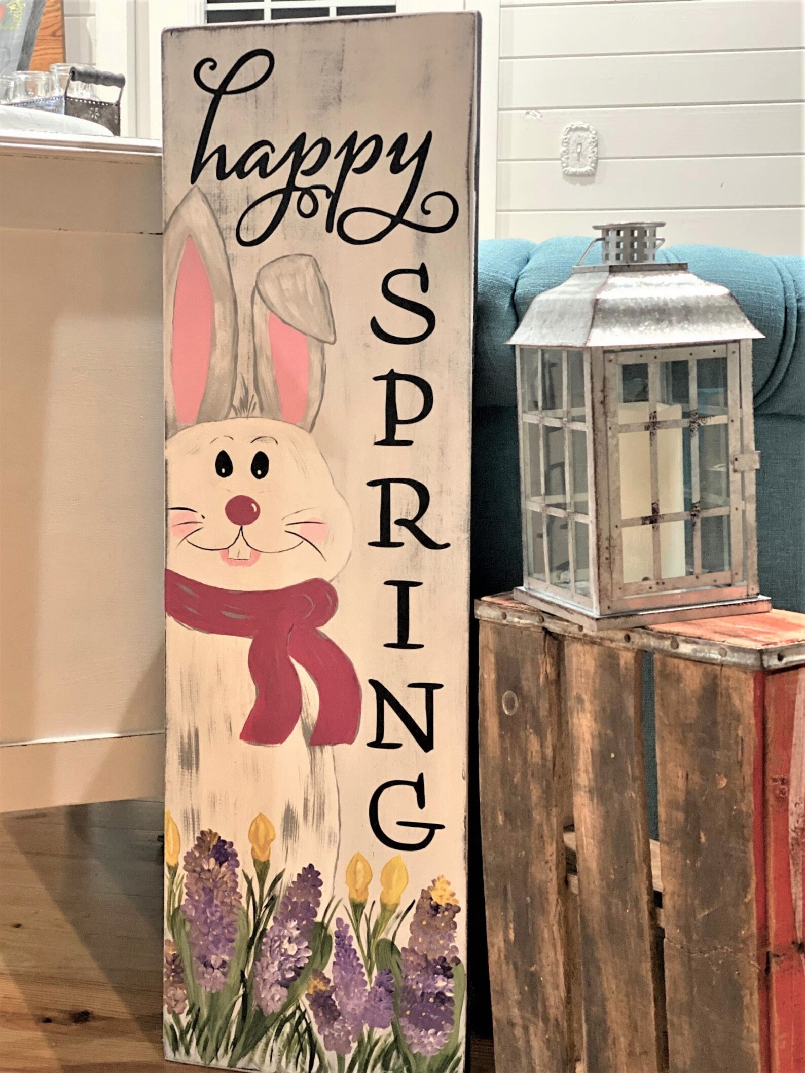 Spring Porch Sign. Bunny Sign. Spring Porch Decor. | Etsy
