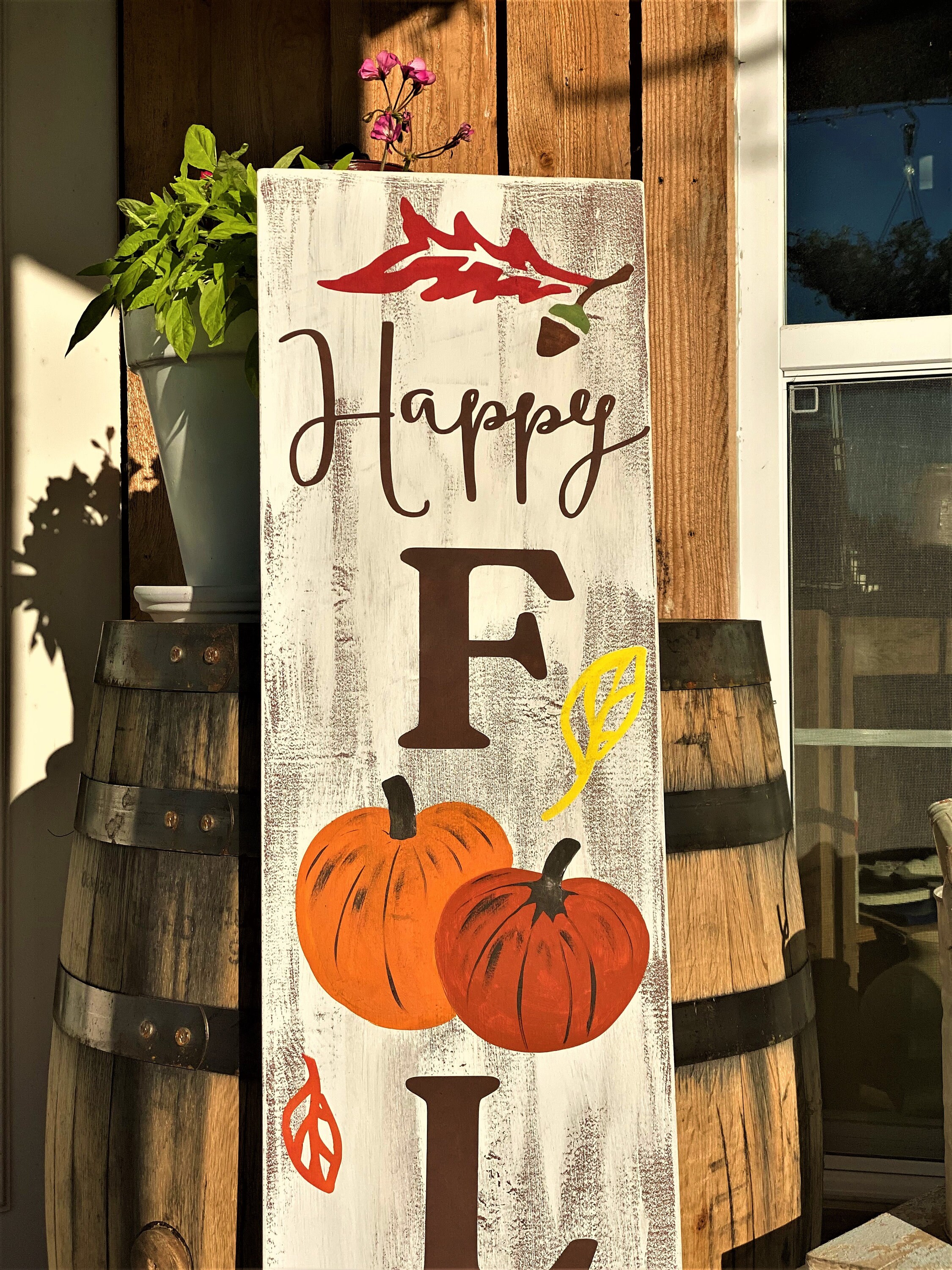 Fall Porch Sign. Happy Fall Porch Sign. Halloween Fall - Etsy