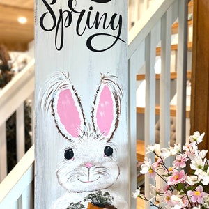 CUTE Bunny Porch Sign, Spring Porch Sign, Spring Porch Leaner, Easter ...