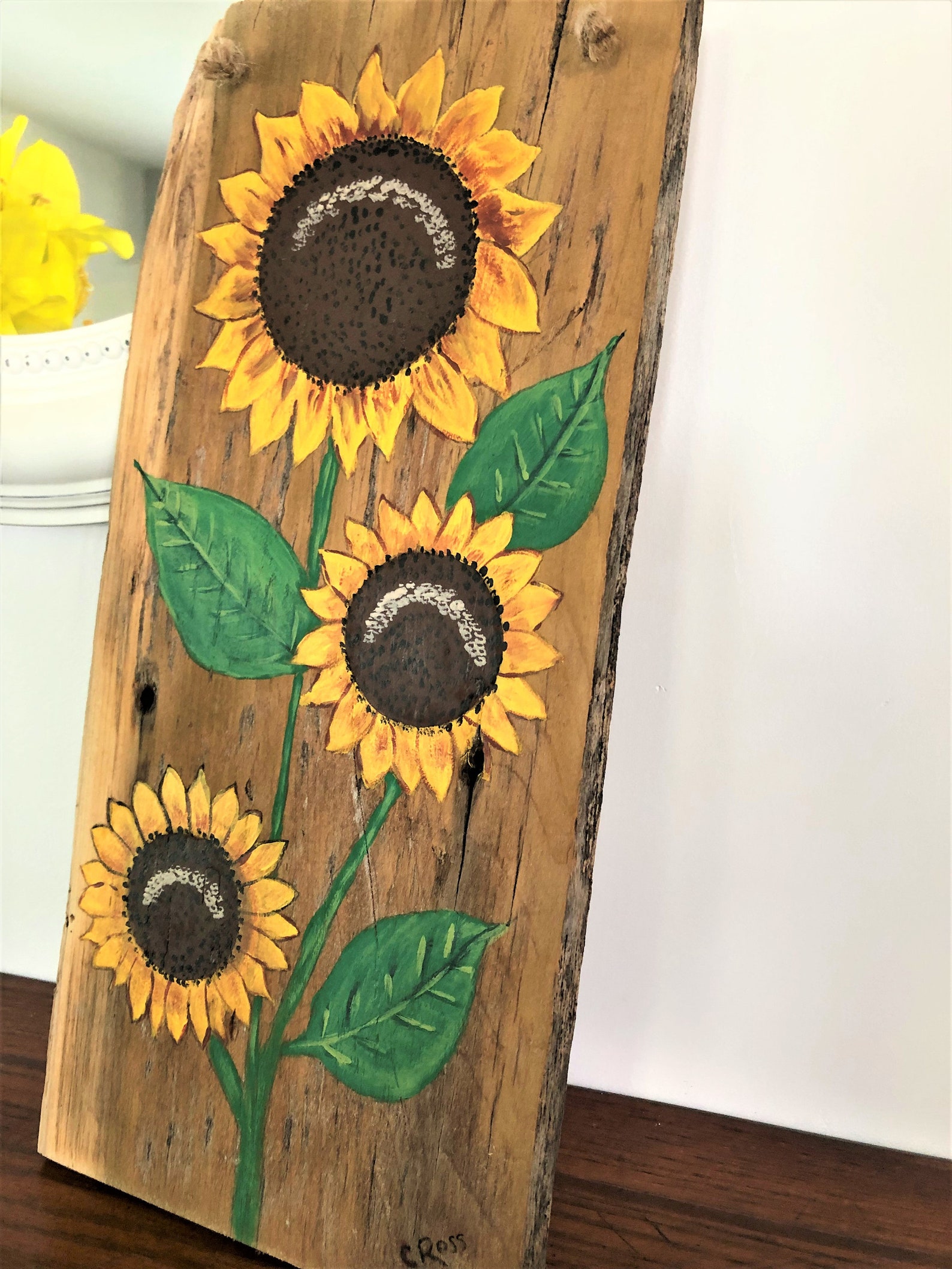 Rustic Wood Sign. Sunflower Wall Art. Farmhouse Decor. - Etsy