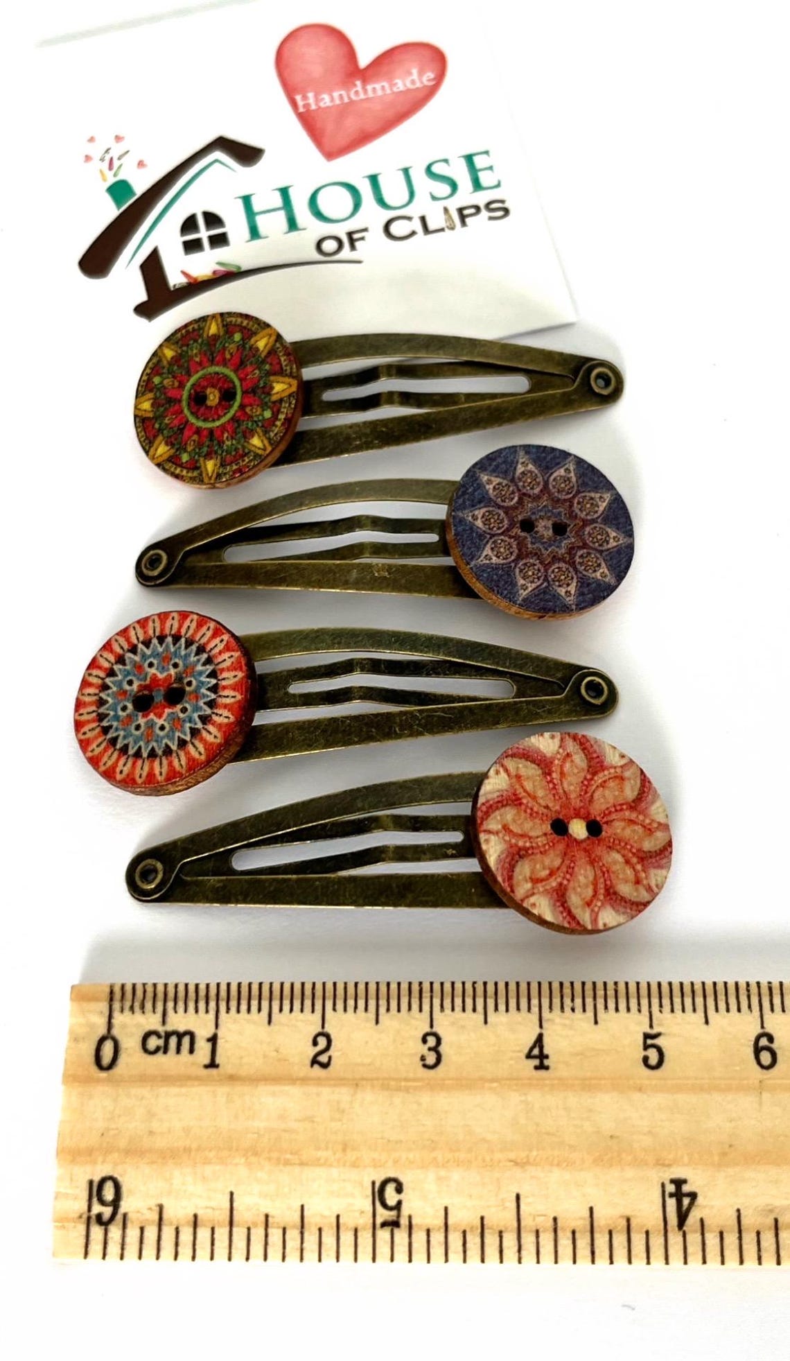Goddess Button Hair Clips X4 by Plain Jane - Button Hair Clips ...
