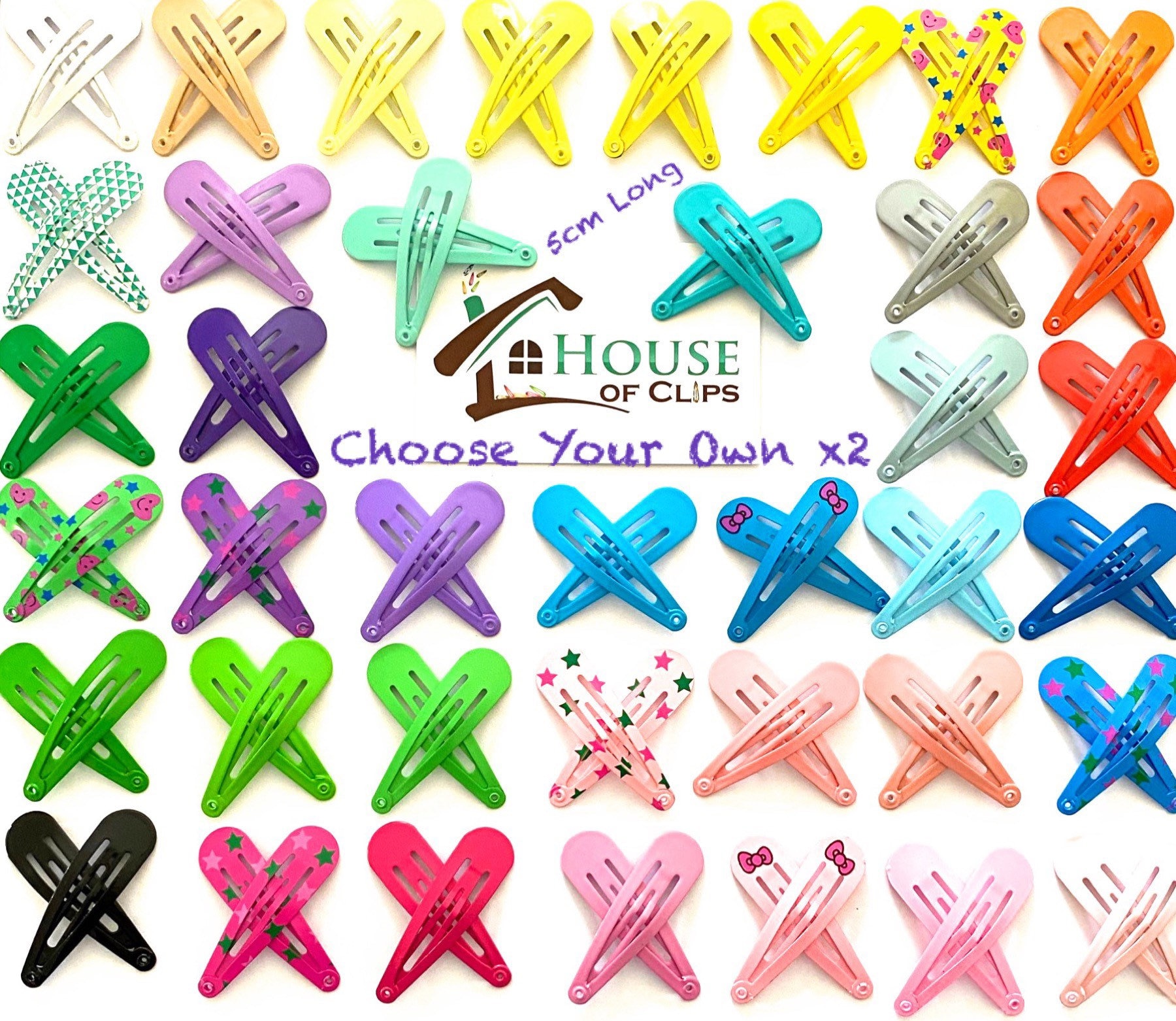 Hair Clips Various Colours X2 You Choose Hair Clips Plain | Etsy