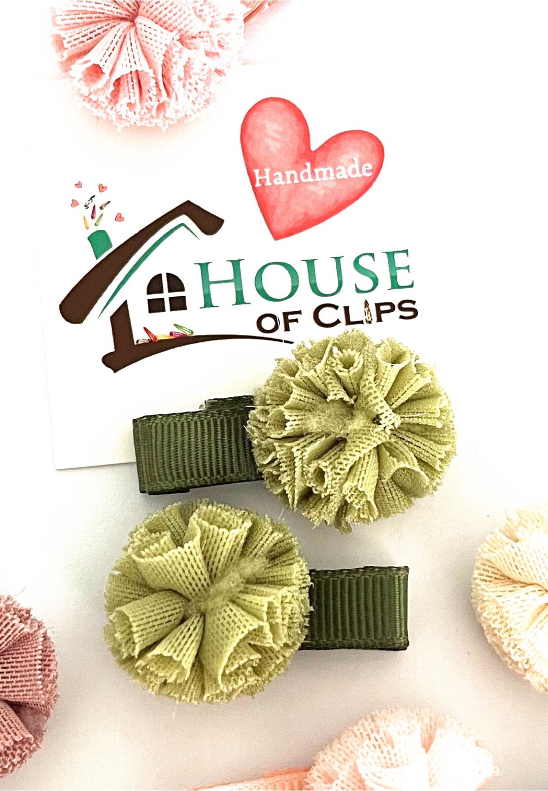 Dahlia Puff Puff Clips X2 - Flower Crocodile Clips - Flower Hair Clips ...