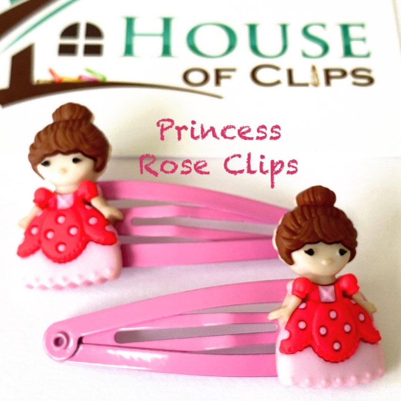 Flower Princess Hair Clips X2 Pretty Princess Hair Clips | Etsy