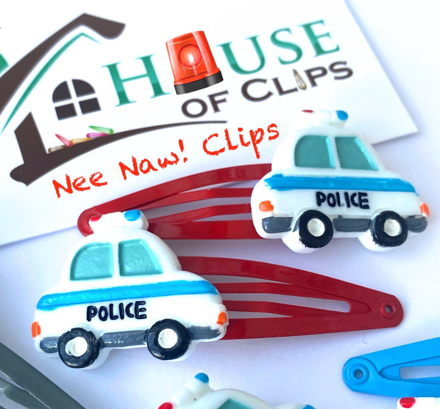 Nee Naw Clips x2 Boys Hair Clips Police Car Hair Clips | Etsy