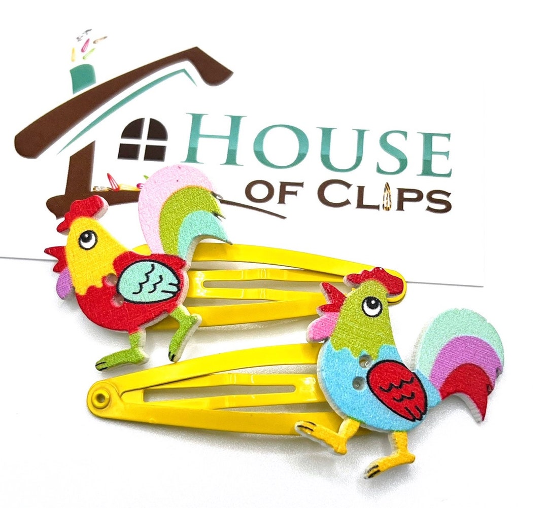 Mad Chicken Clips - Chicken Hair Clips - Chicken Barrettes - Chicken ...