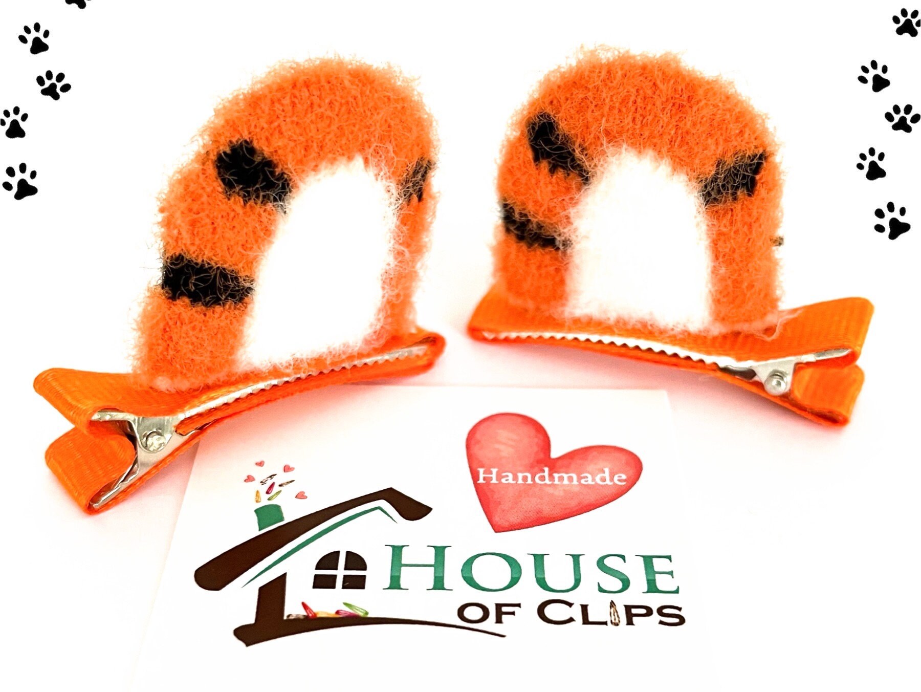 Fuzzy Tiger Ear Hair Clips: Fun Animal Alligator Clips (x2) - Etsy