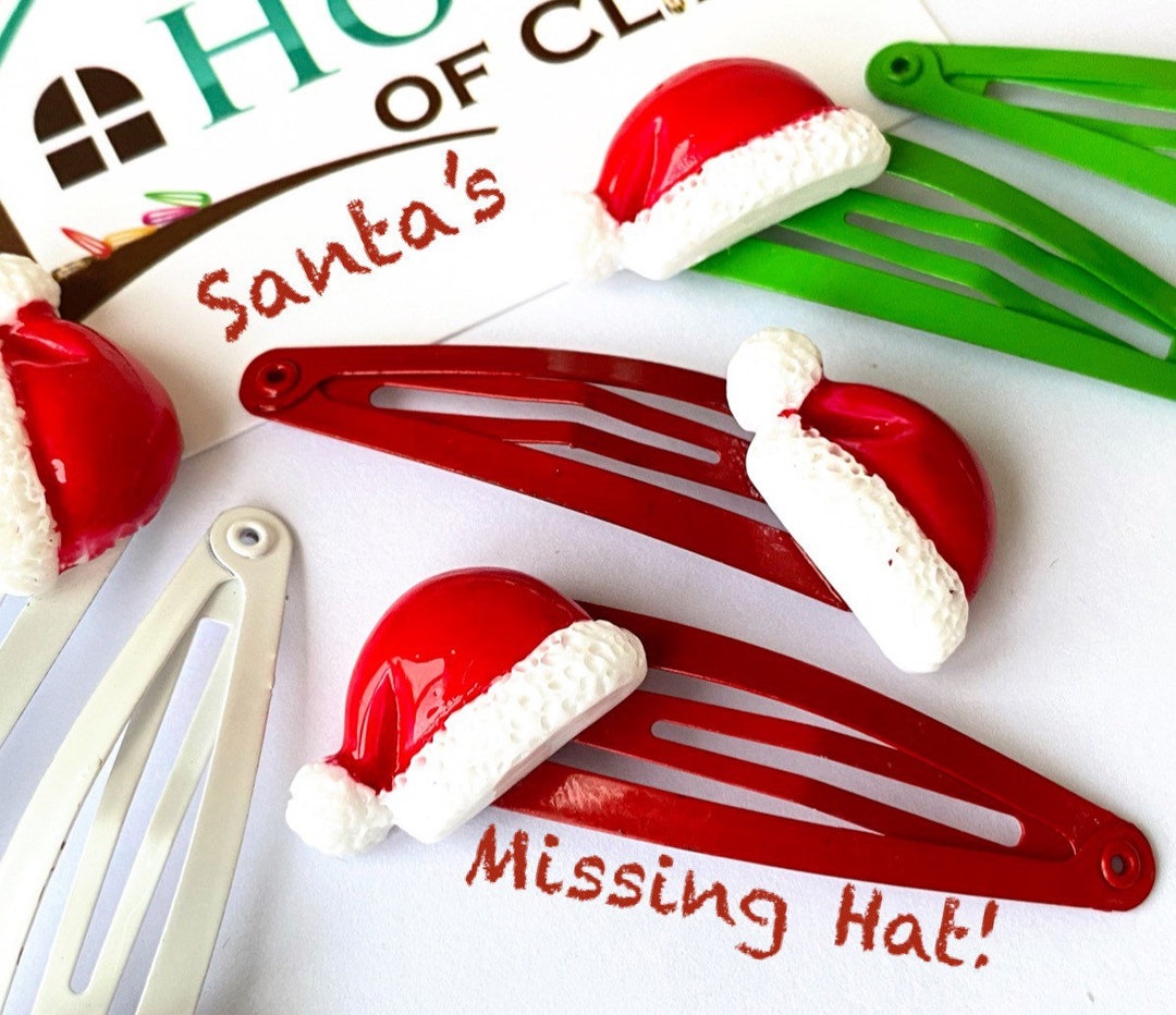 Santa Hat Hair Clips: Christmas Stocking Fillers (set of 2) - Etsy