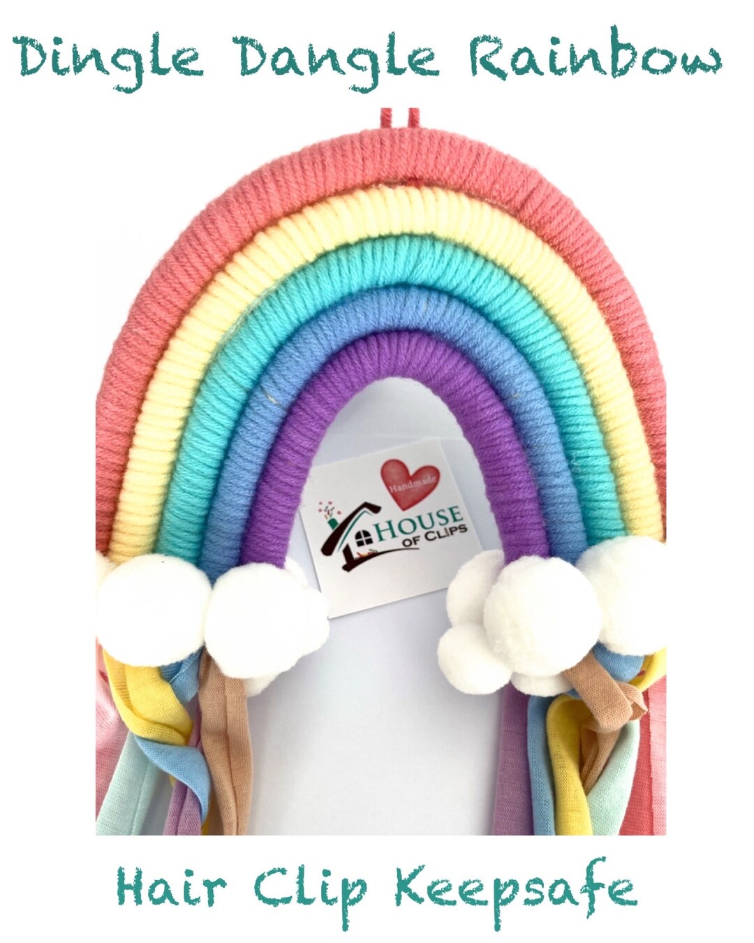 Dingle Dangle Rainbow Hair Clip Holder - Hair Clip Keepsafe - Handmade ...