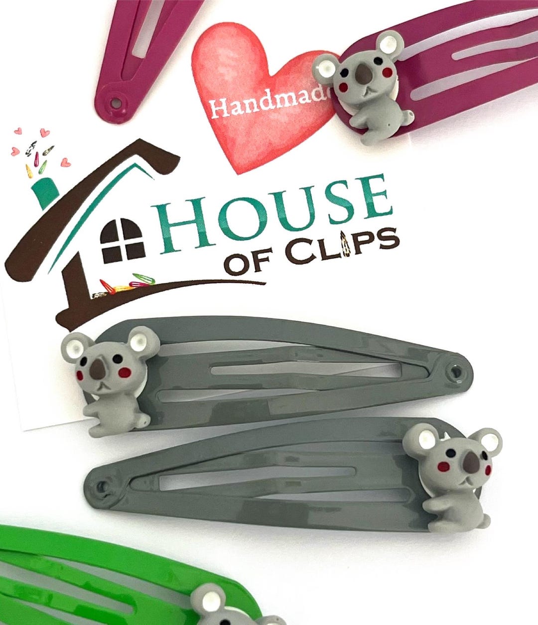 Tiny Kevin the Koala Hair Clips X2 - Koala Barrettes - Koala Snap Clips ...