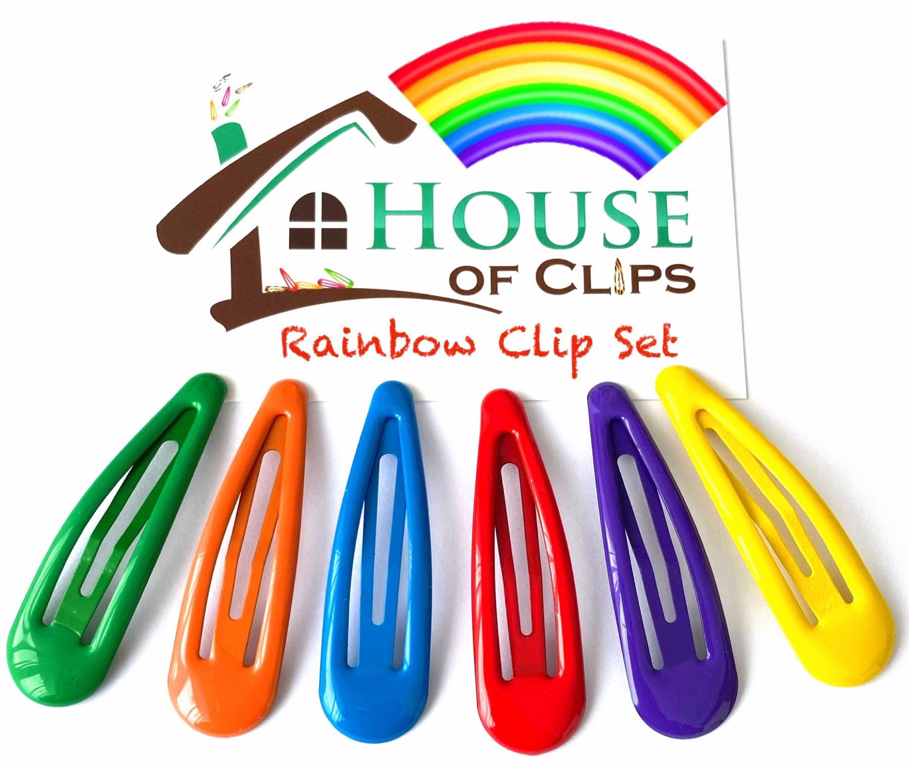 X6 Rainbow Hair Clip Set Plain Bright Colours Hair Clips - Etsy