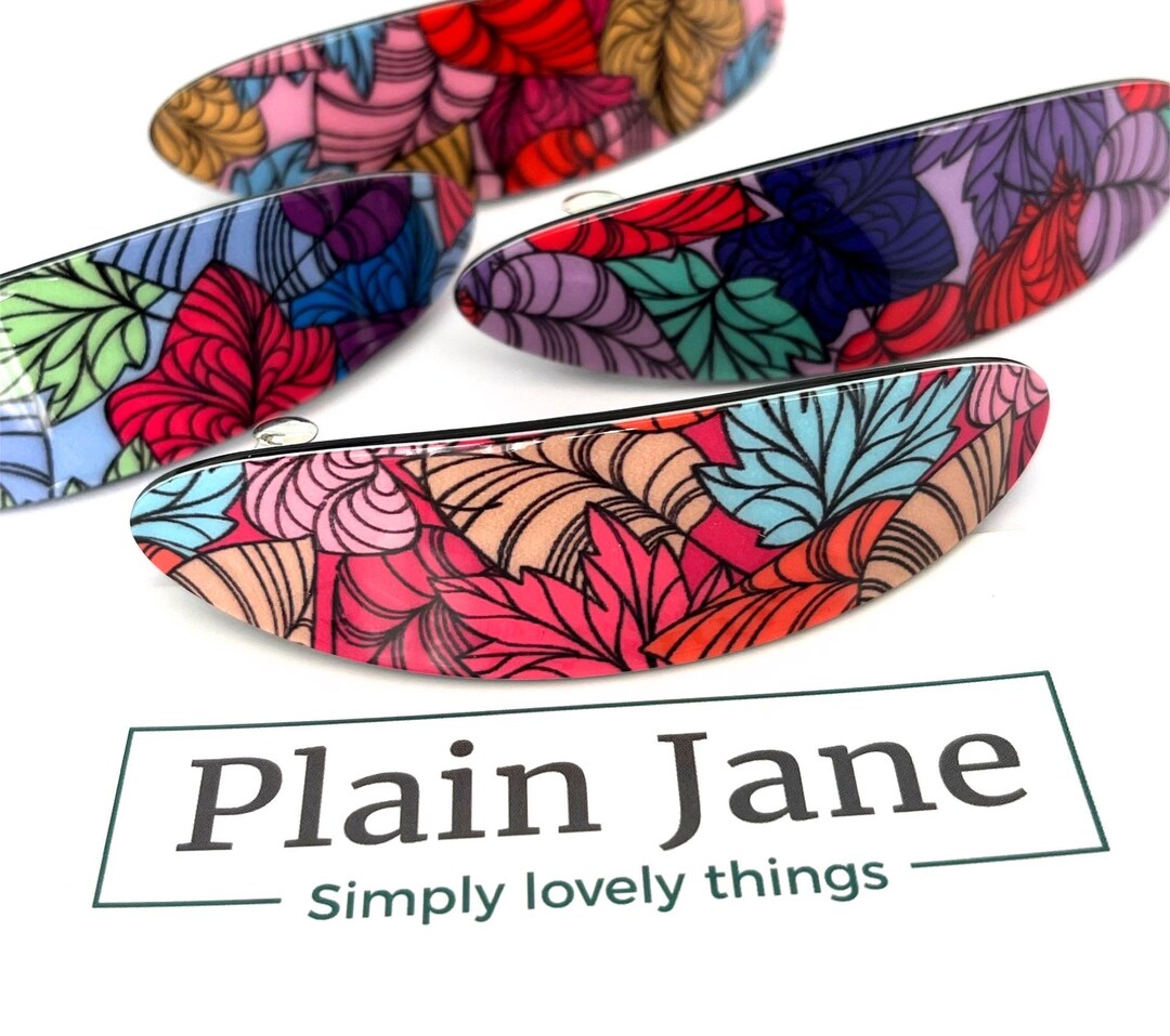 Spring Floral Hair Clip: Plain Jane Resin Barrettes (8.5cm) - Etsy