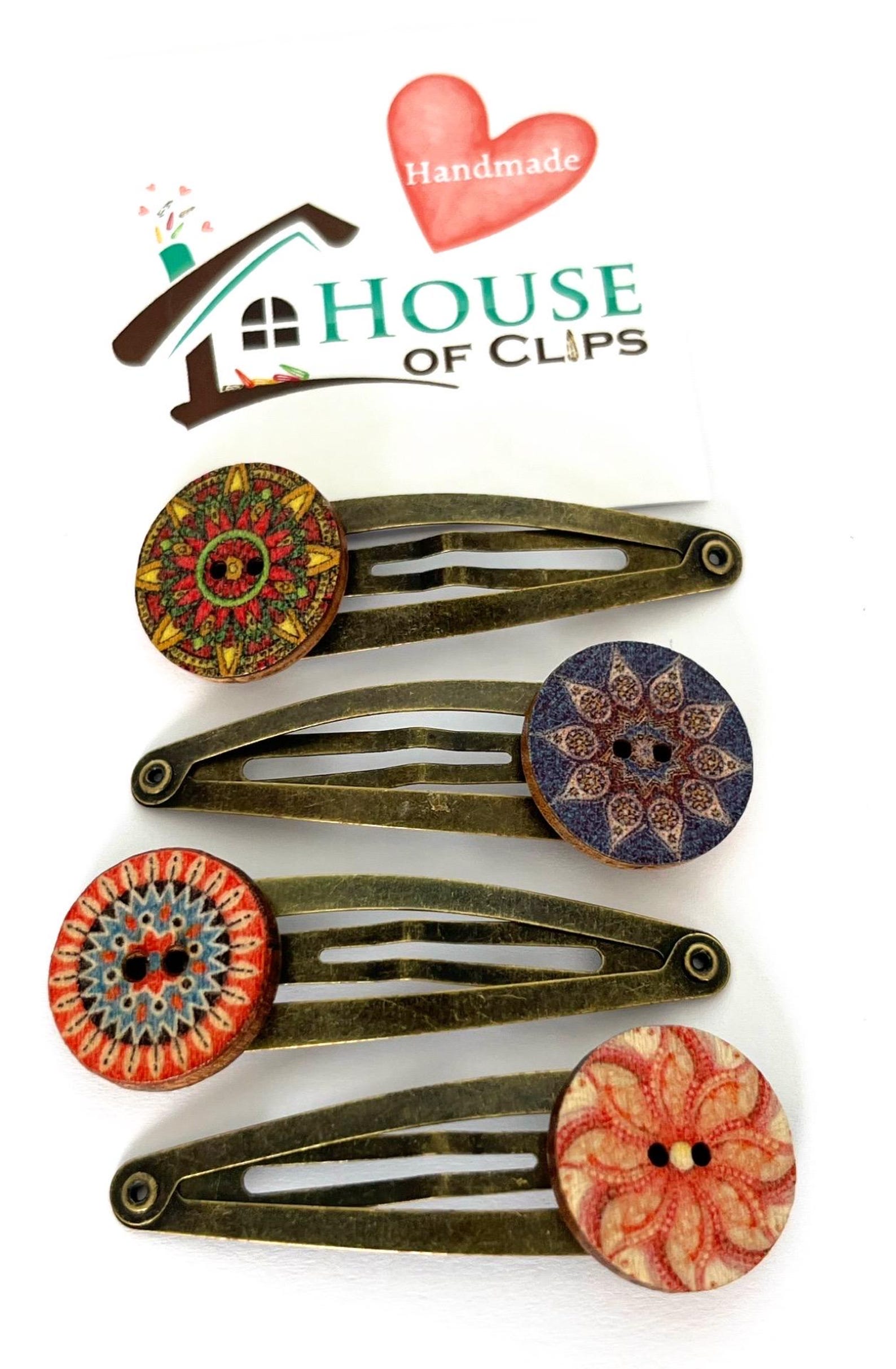 Goddess Button Hair Clips X4 by Plain Jane - Button Hair Clips ...