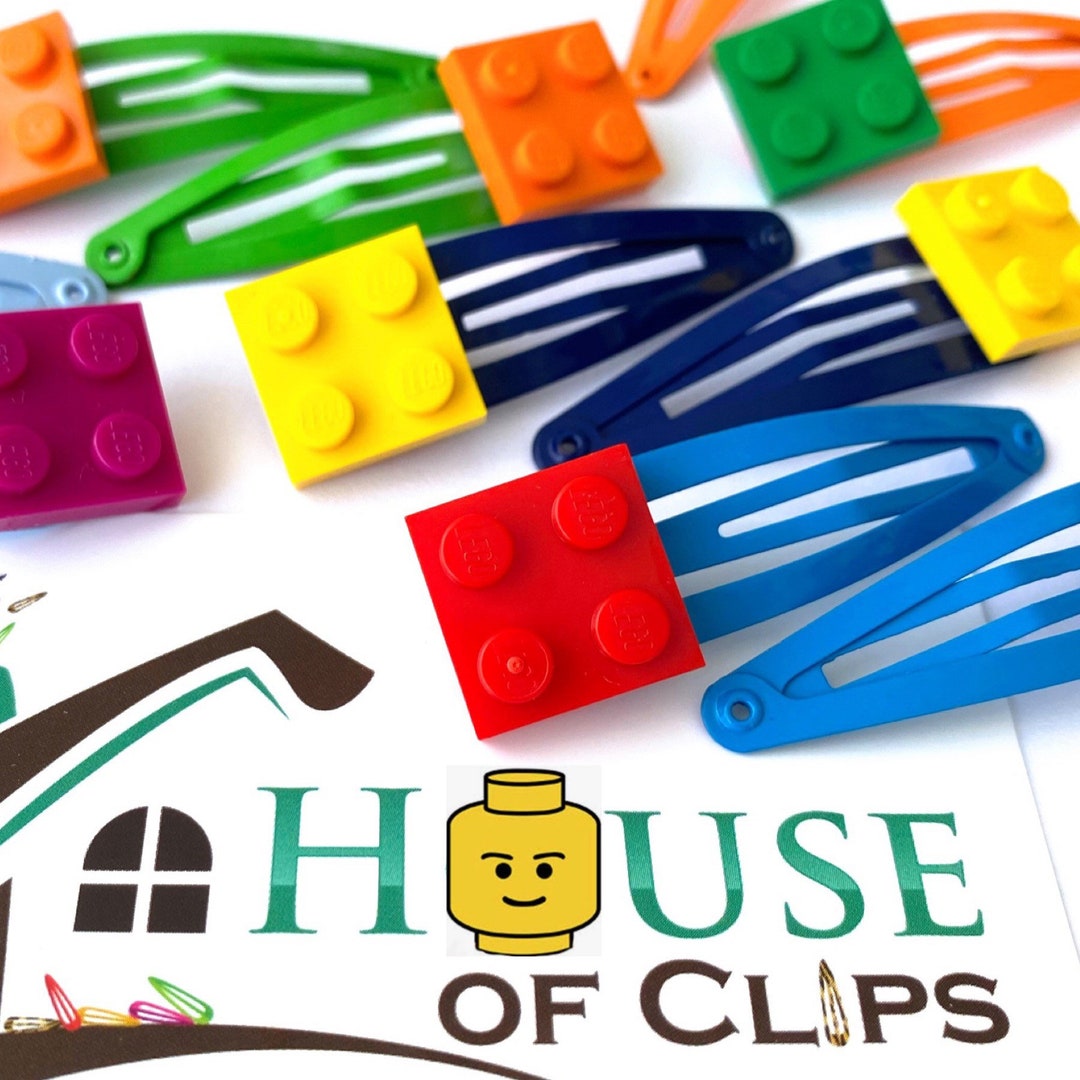 Brick Hair Clips X2: Building Block Snap Clip - 17 Colors - Etsy