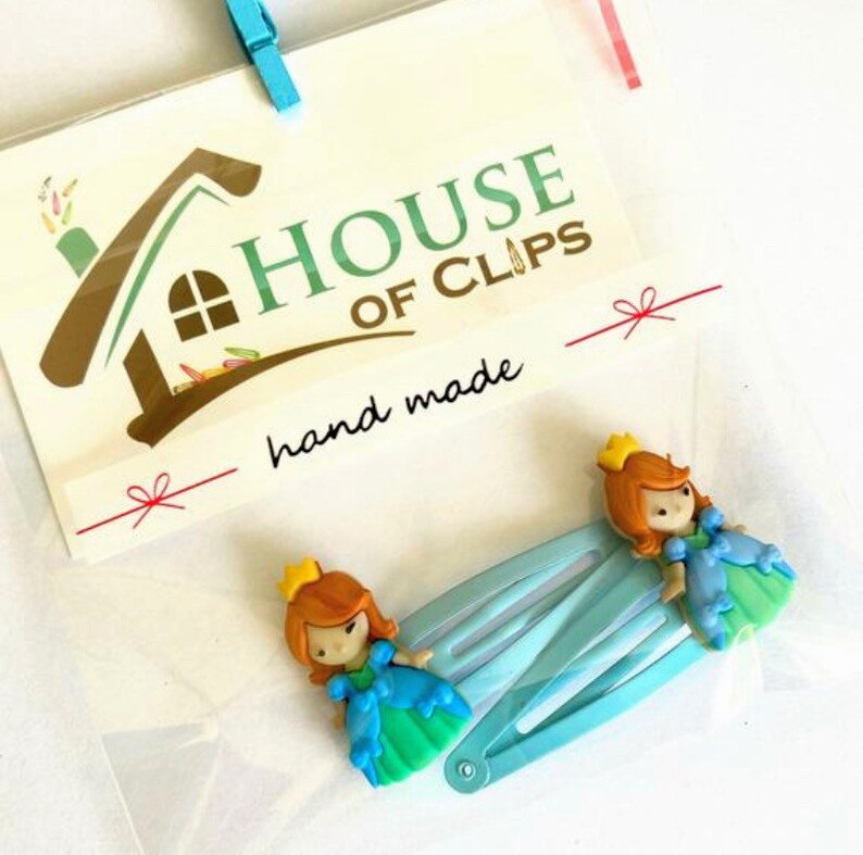 Flower Princess Hair Clips X2 Pretty Princess Hair Clips | Etsy