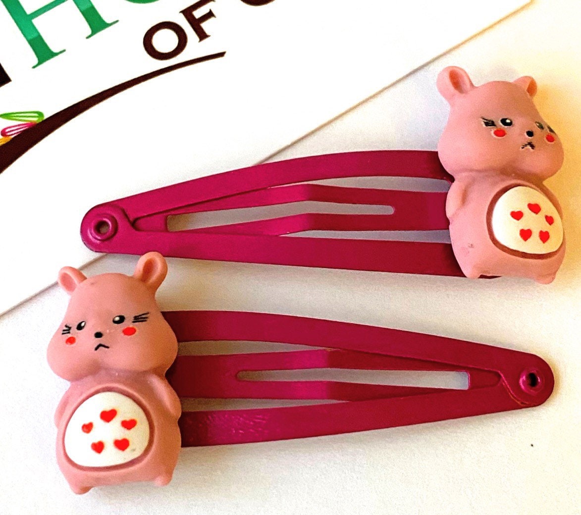 Hammy the Hamster Hair Clips X2 Hamster Non Slip Barrettes | Etsy