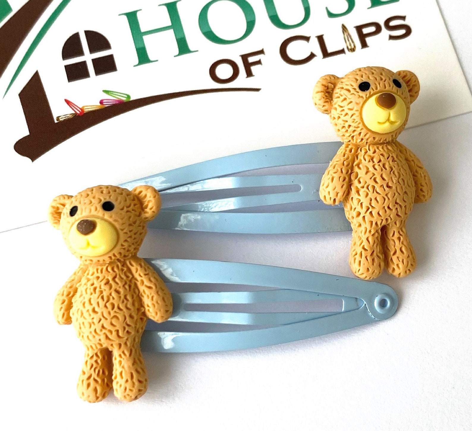 Goodnight Bear Clips x2 Teddy Bear Hair Clips Fun Hair | Etsy