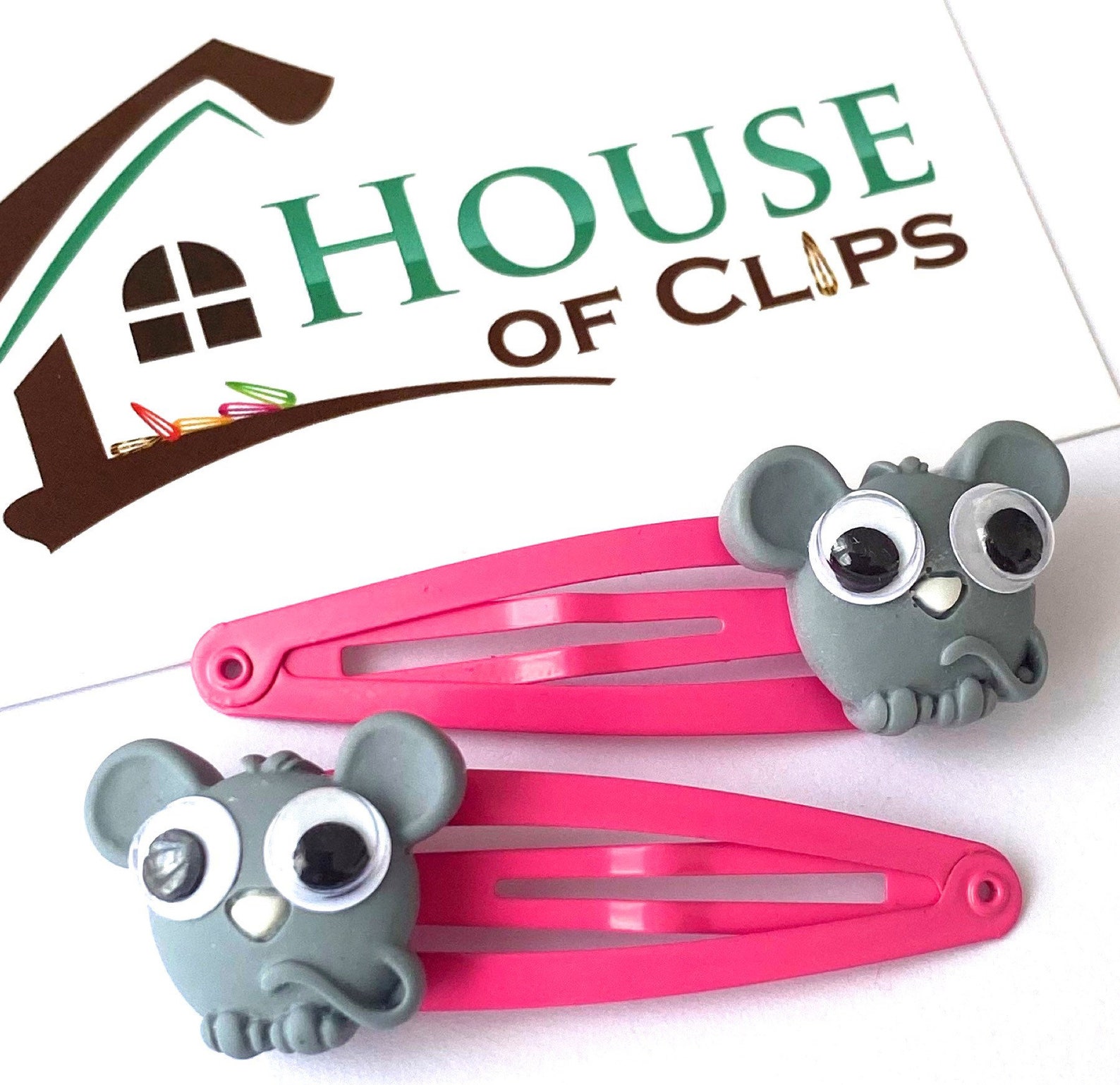 Boggle-eyed Mice Hair Clips X2 - Mouse Hair Clips - Cute Mice Hair ...