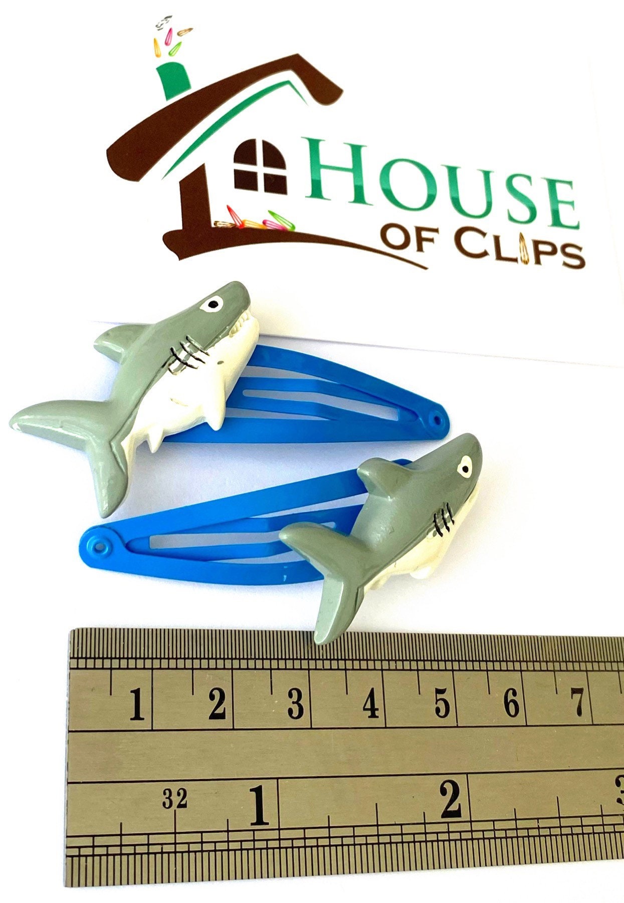 Extremely Scary Shark Hair Clips x2 Shark Non Slip Barrettes | Etsy