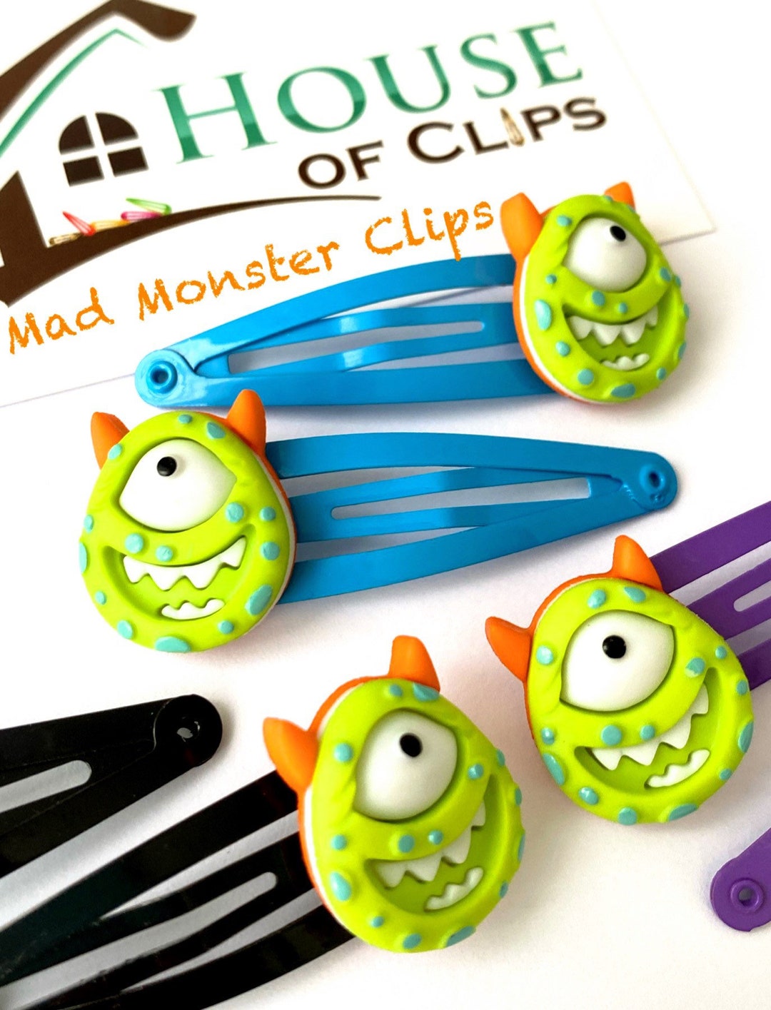 Mad Monster Hair Clips X2 - Monster Non Slip Barrettes - Monster Hair ...